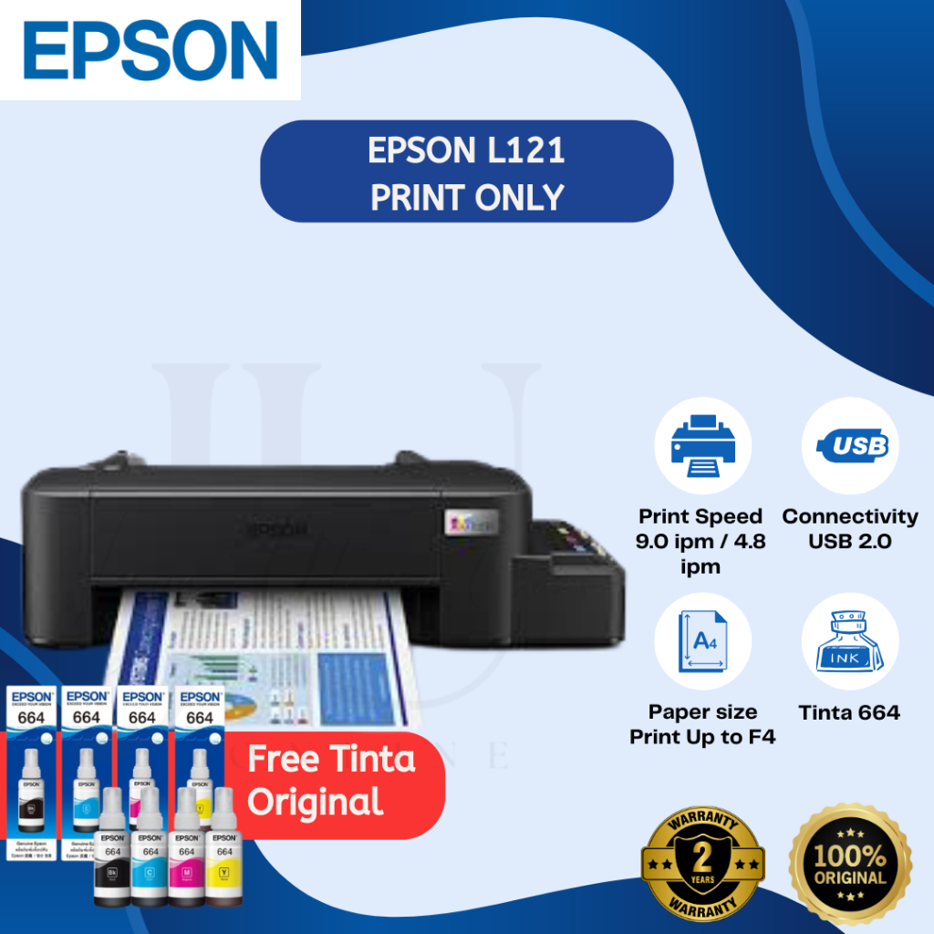 Jual Printer Epson L121 EcoTank Ink Tank A4 Original Garansi Resmi | Shopee Indonesia