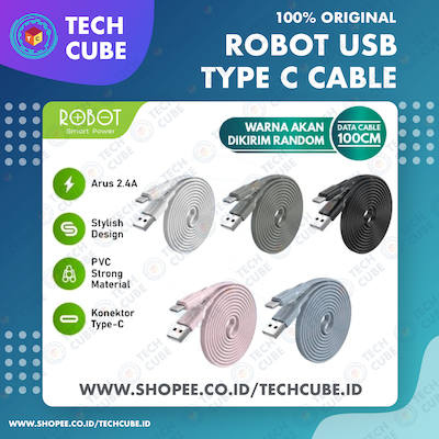 Jual ROBOT Kabel Data Android USB Type C Tipe C Android Charging Cable ...