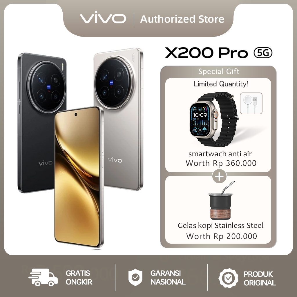 Jual vivo X200 Pro - 200 MP ZEISS APO Telephoto Camera, 6000 mAh BlueVolt Battery, Dimensity ...