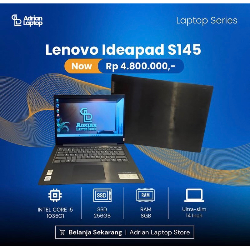 Jual Laptop Lenovo Ideapad S145 Intel Core i5-1035G1 Ram 8gb Ssd 256gb | Shopee Indonesia