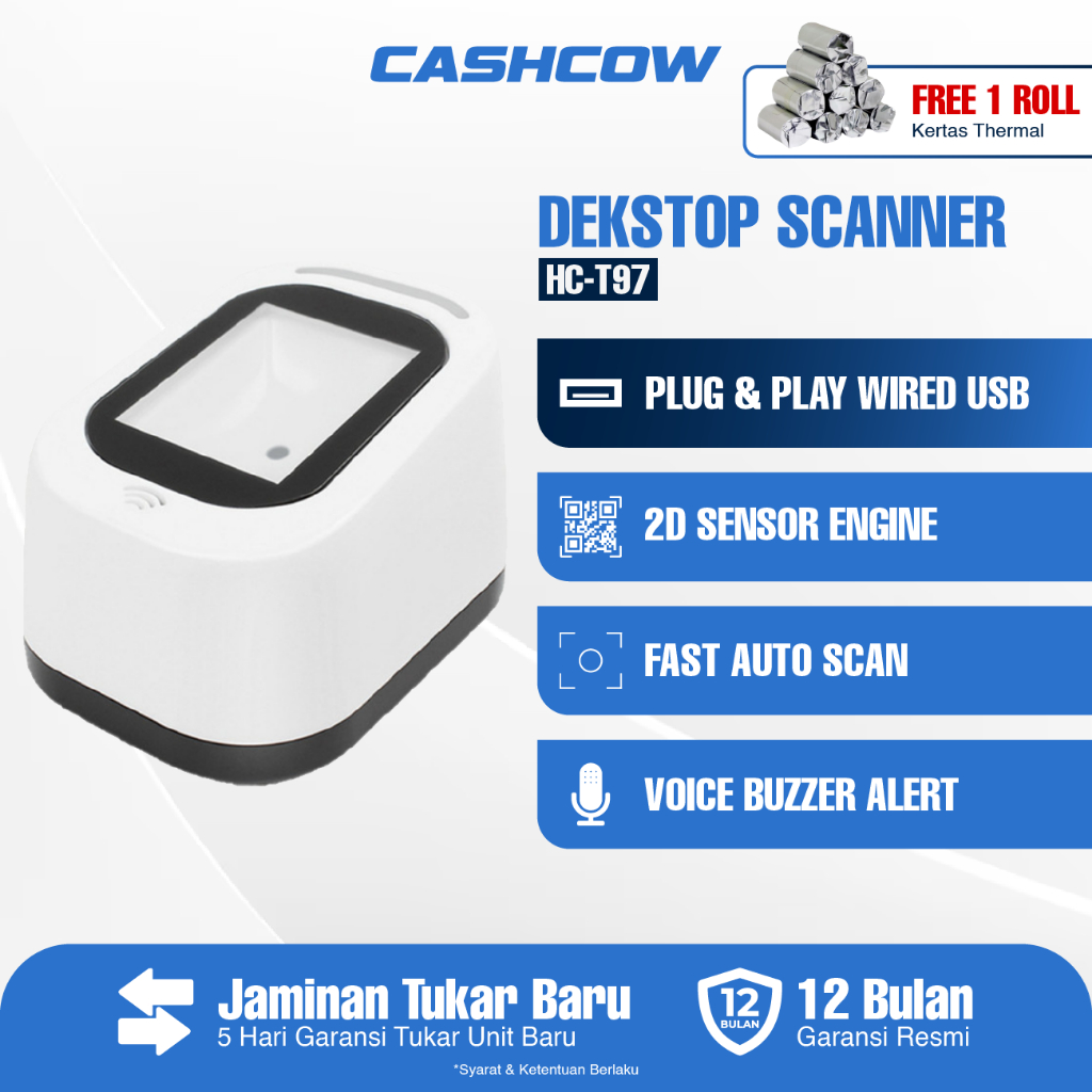 Jual Barcode Scanner Omni 2D 1D Scanner Mobile Payment QR Code Cashcow ...