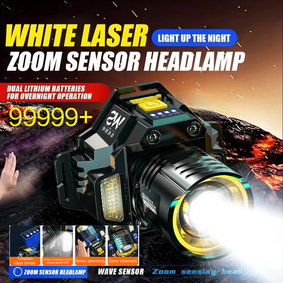 Jual Headlamp outdoor Senter kepala Zoom Waterproof USB Rechargeable WS ...