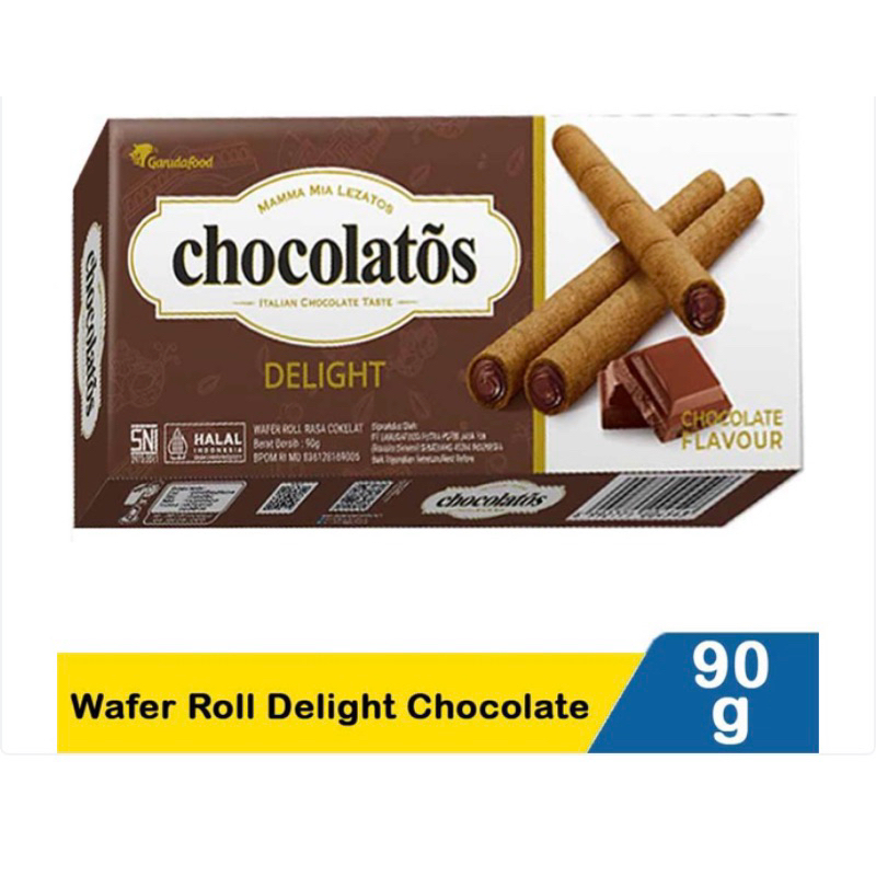 Jual Chocolatos Wafer roll Deligh Coklat 90g | Shopee Indonesia