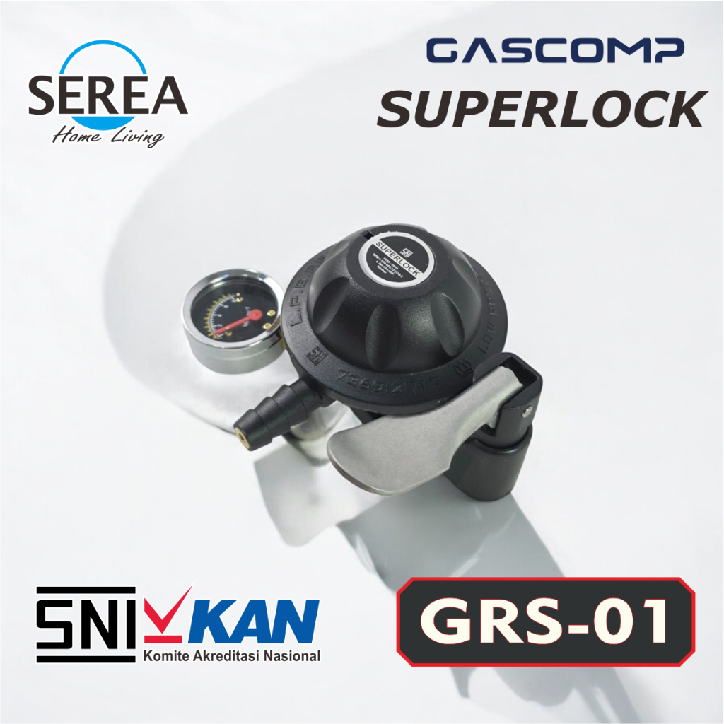 Jual GASCOMP Regulator Gas Meter Superlock 01 Klik (GRS-01) - Regulator ...
