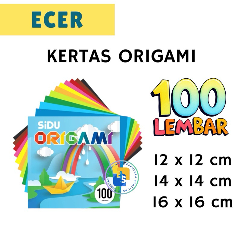 Jual Kertas origami SiDU 12x12 cm 14x14 cm 16x16 cm - 100 lembar 10 ...
