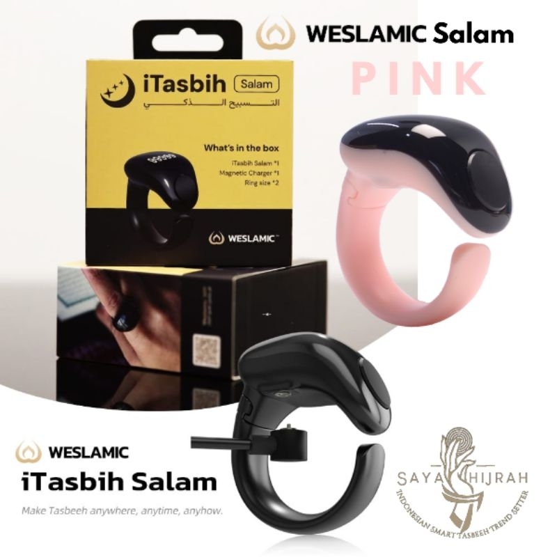 Jual Cincin Tasbih Zikir WESLAMIC iTasbih Salam PINK Anti Air + 2 Ring ...