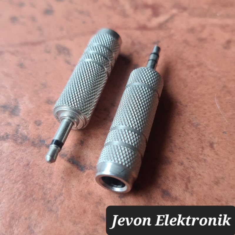 Jual Jack Converter Audio Besar ke Kecil 6.5mm Aux to 3.5mm RCA Besi ...