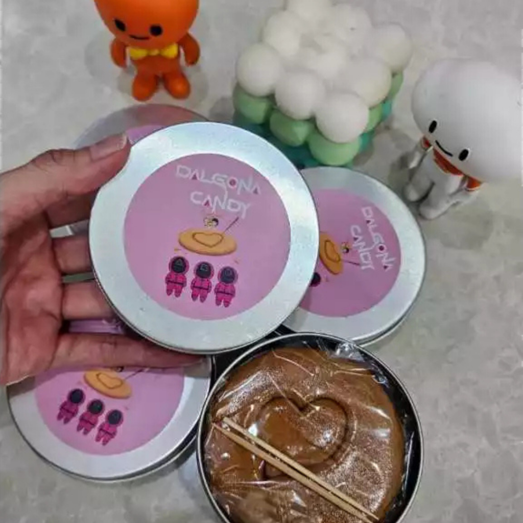 Jual Dalgona Candy Squid Game Kemasan Kaleng / Permen Dalgona Kaleng ...