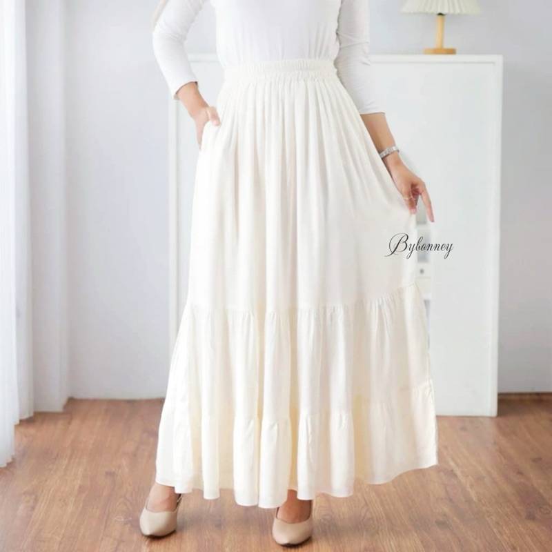 Jual Rok Susun Skrit Japan Korean Style - Rok Korea - Rok Rempel Rayon ...