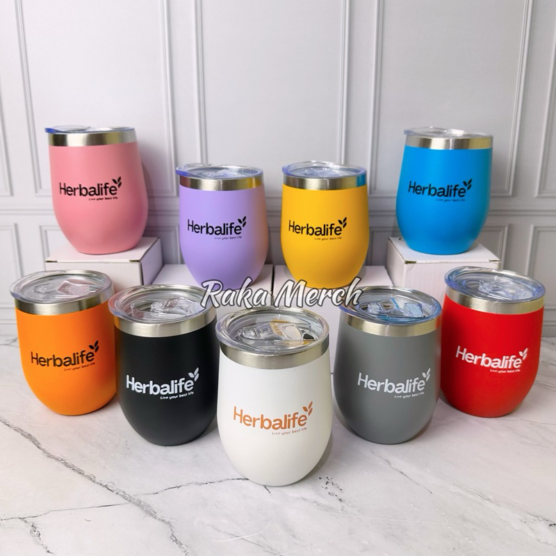 Jual Mug tumbler HLF 350 ml model telur coffee tumbler hot and cold ...