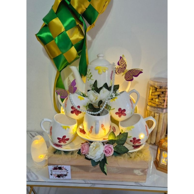 Jual Hampers Parcel Dinner Set Set piring Gelas Keramik Cantik Mewah ...