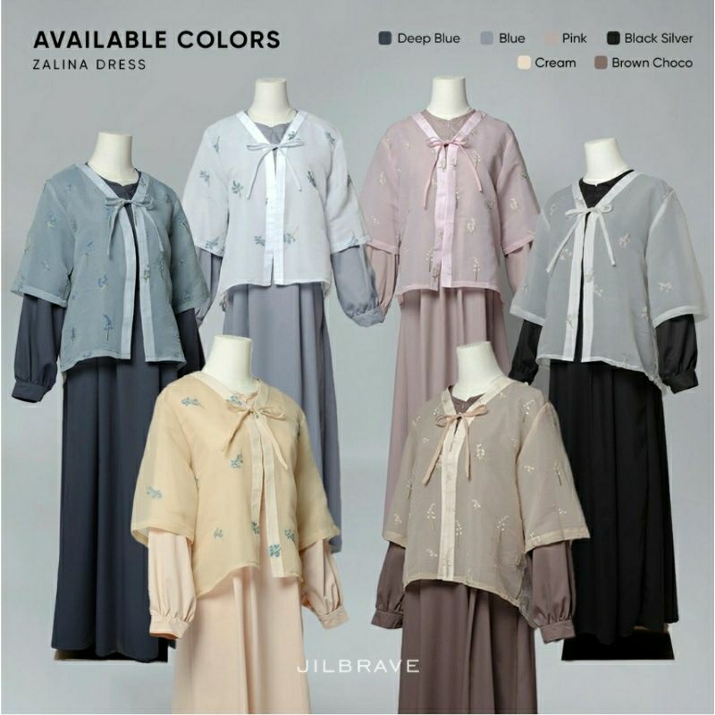 Jual ZALINA DRESS JILBRAVE | Raya Series Jilbrave | Gamis Set Outer ...