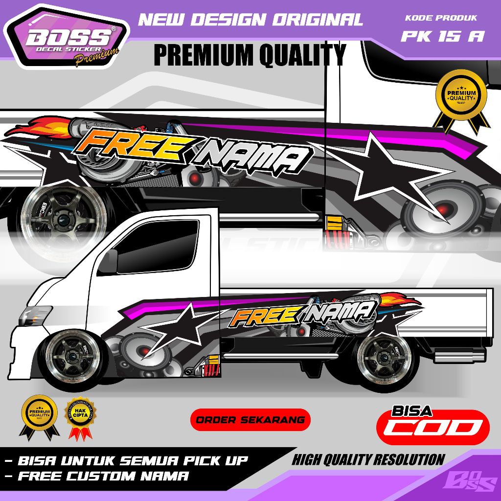 Jual PK 15 - STIKER DECAL MOBIL GRANMAX TRITON STRADA HILUX TRAGA DMAX ...