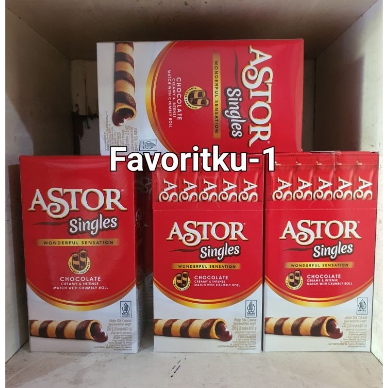 Jual ASTOR Singles Wafer Stick Cokelat. 1 Box Isi 20+1 Pcs. KEMASAN ...