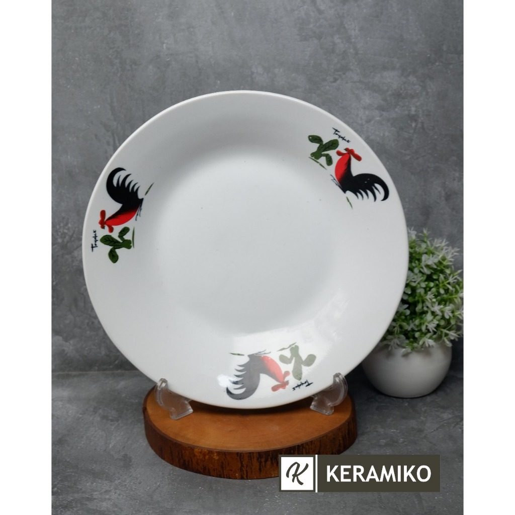 Jual Piring ukuran 8 inch cap ayam jago | Shopee Indonesia