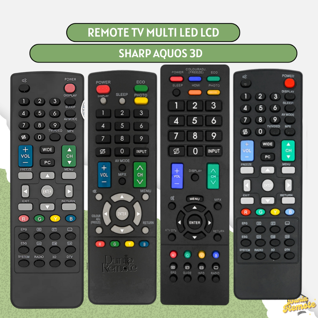 Jual Remot Remote TV SHARP AQUOS 3D LED LCD Multi Universal tanpa seting | Shopee Indonesia