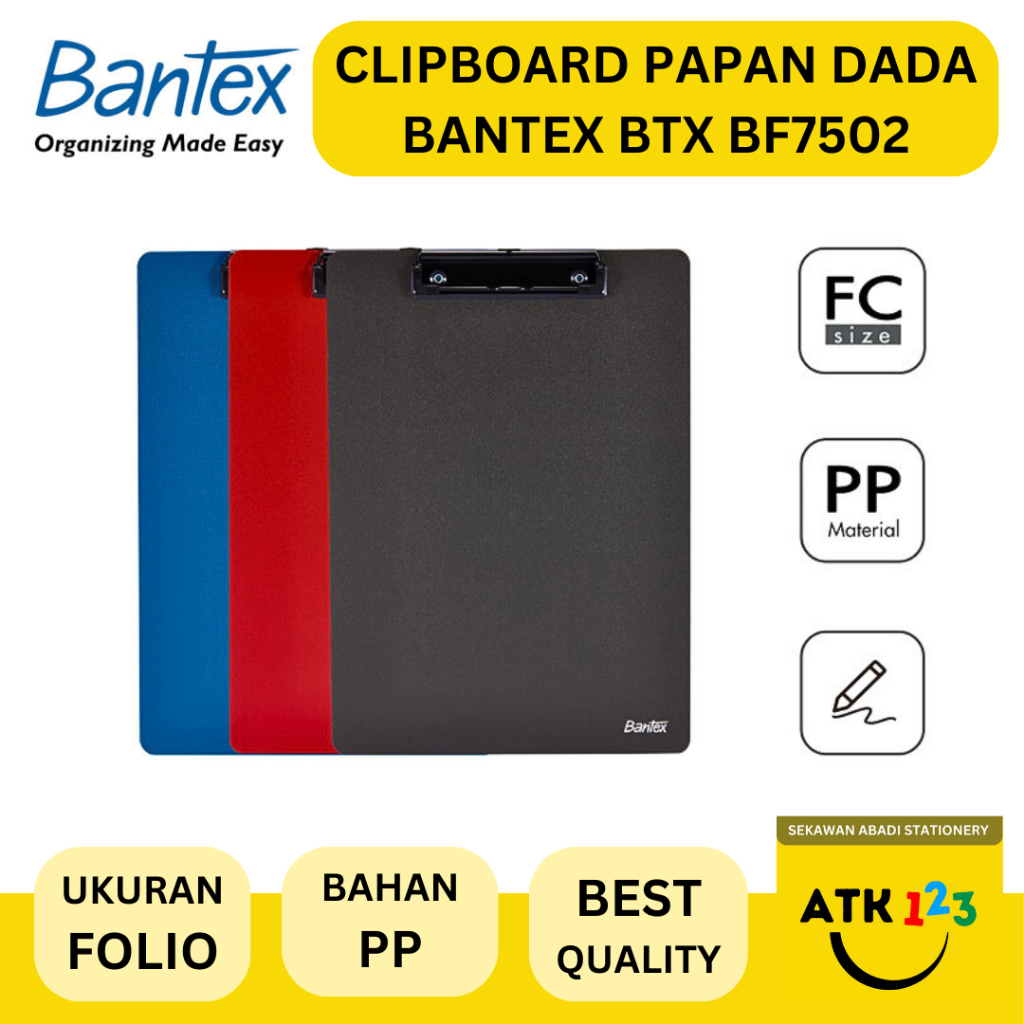 Jual Bantex Clipboard Folio / Papan Jalan Alas Menulis Bahan PP Warna ...