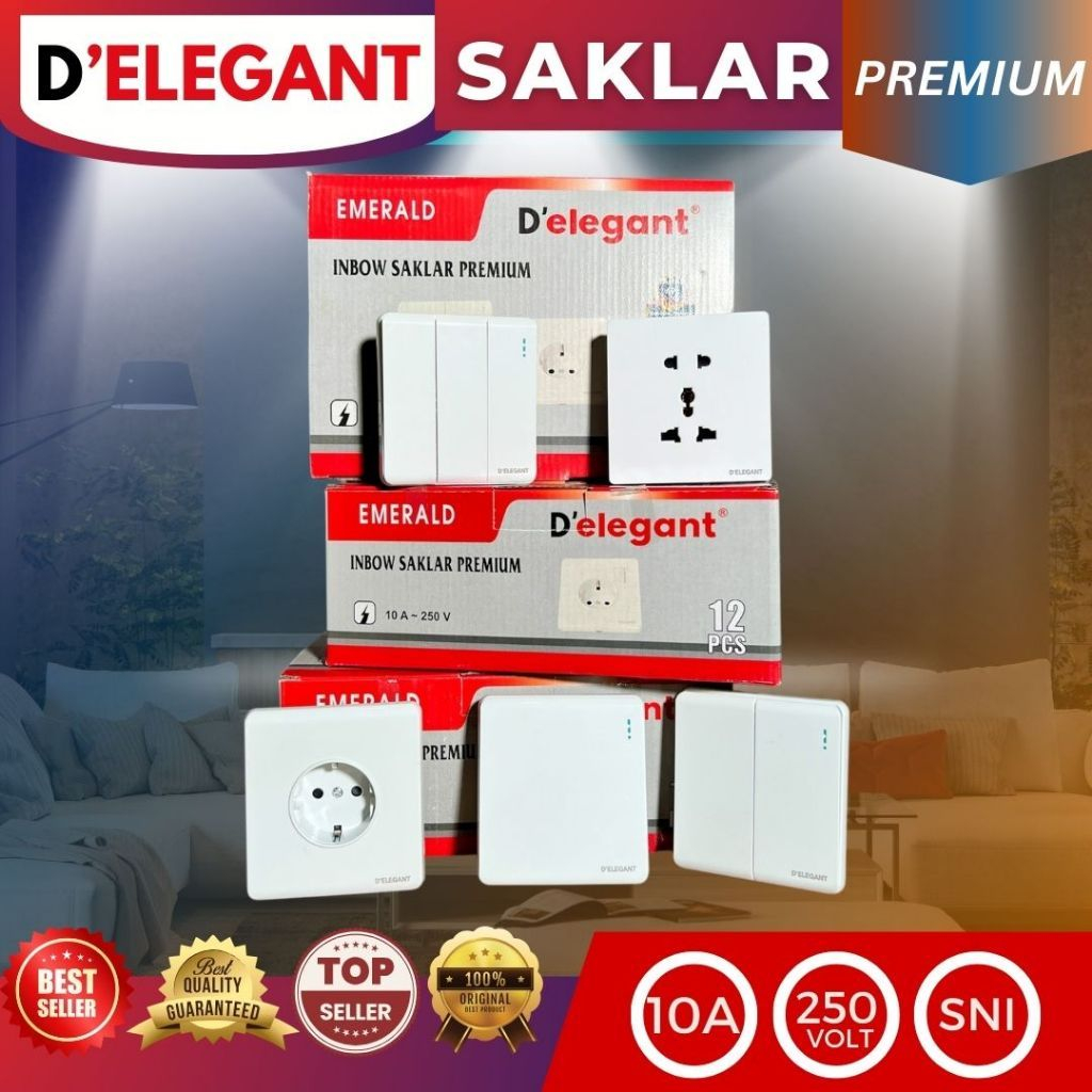 Jual SAKLAR LAMPU MODERN ENGKEL SERI TRIPLE STOP KONTAK SAKELAR LAMPU PREMIUM SERIES PUTIH SNI D ...