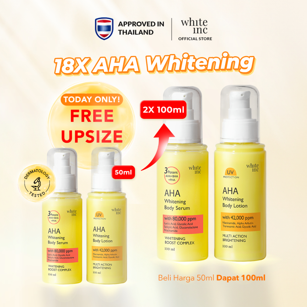 Jual [BUNDLE] WHITE INC AHA Body Serum & Body Lotion to Whitening ...