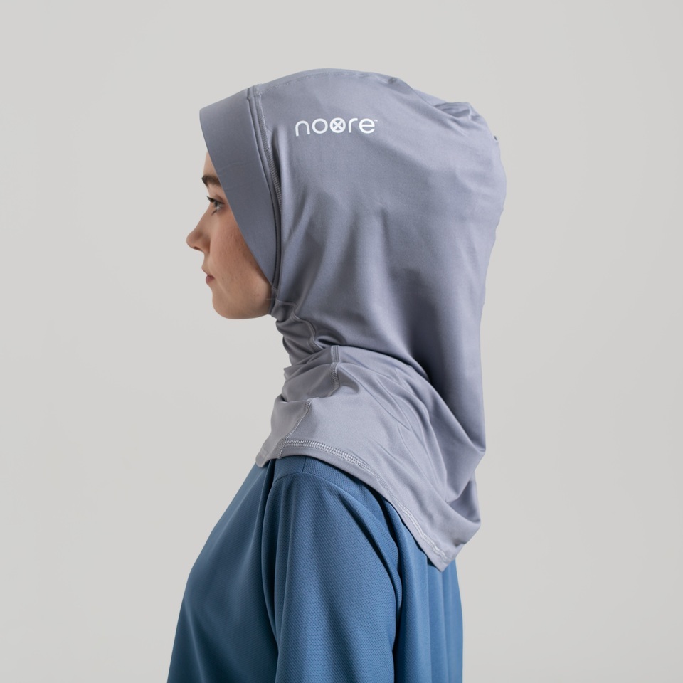 Jual Sport Hijab - Dark Grey - Noore - New Veda Pro | Shopee Indonesia