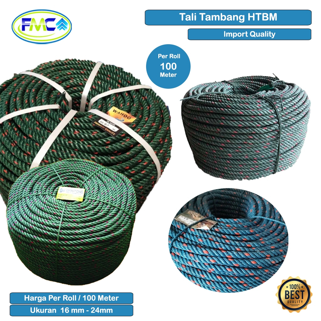 Jual Tali Tambang Plastik PE Ukuran 8mm 10mm 12mm 14mm 16mm Per Roll Tali Tambang Ikat Barang ...
