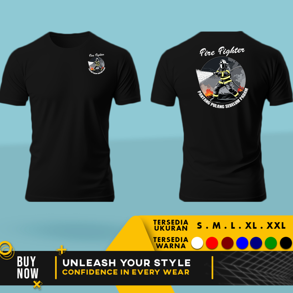 Jual Kaos Baju Fire Fighter / Pemadam Kebakaran Pantang Pulang Sebelum ...
