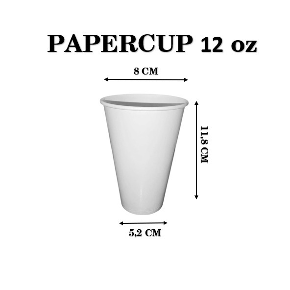 Jual Paper Cup 12 oz (Bisa Untuk air dingin Dan Air Panas ) isi 50pcs / Roll | Shopee Indonesia
