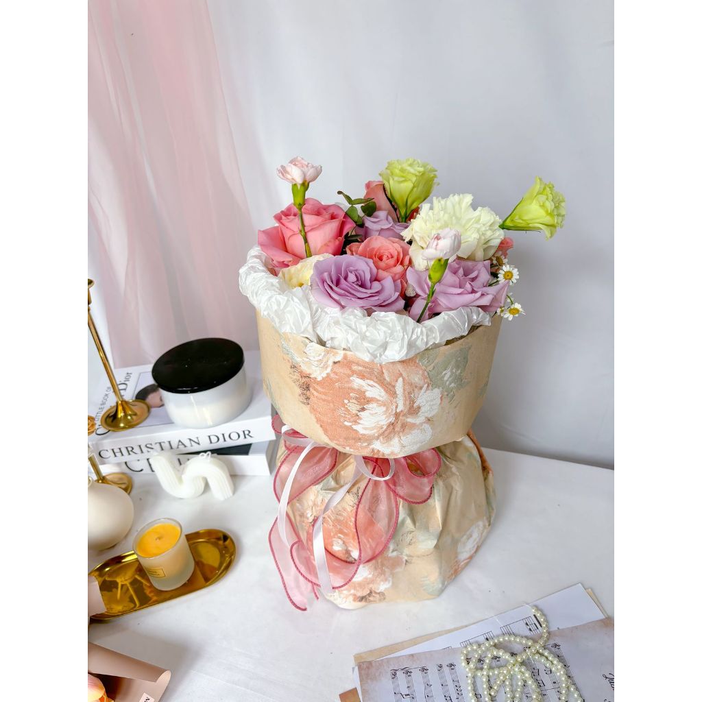 Jual Buket Bunga Mix Flower Bouquet Fresh Asli Ukuran Medium | Shopee ...