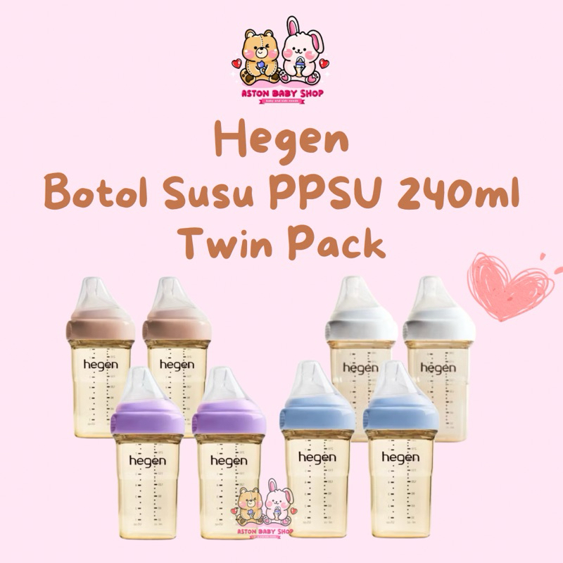 Jual Hegen PCTO 240 ml / 8 oz 2 pack Twin Pack Feeding Bottle Botol susu Hegen 240 ml 2 pc ...