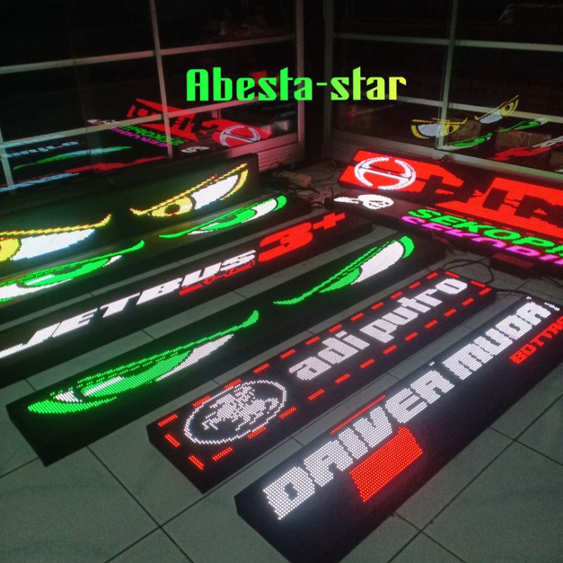 Jual running text p5 rgb full colour 12v-24v mobil bus truck elf ...