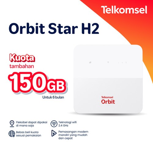 Jual TELKOMSEL ORBIT STAR H2 MODEM WiFi 4G HIGH SPEED Bonus Data 150GB ...