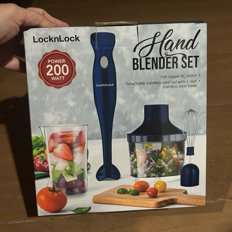 Jual Lock n Lock Hand Blender Set and Chopper (Blue) | Shopee Indonesia