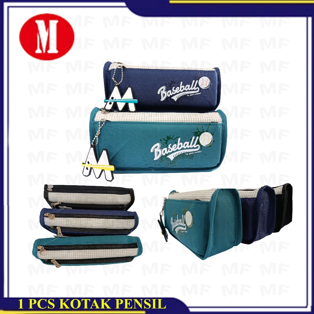 Jual KAYAGI Kotak Pensil cowok Kain Resleting Baseball ky-7923 ...
