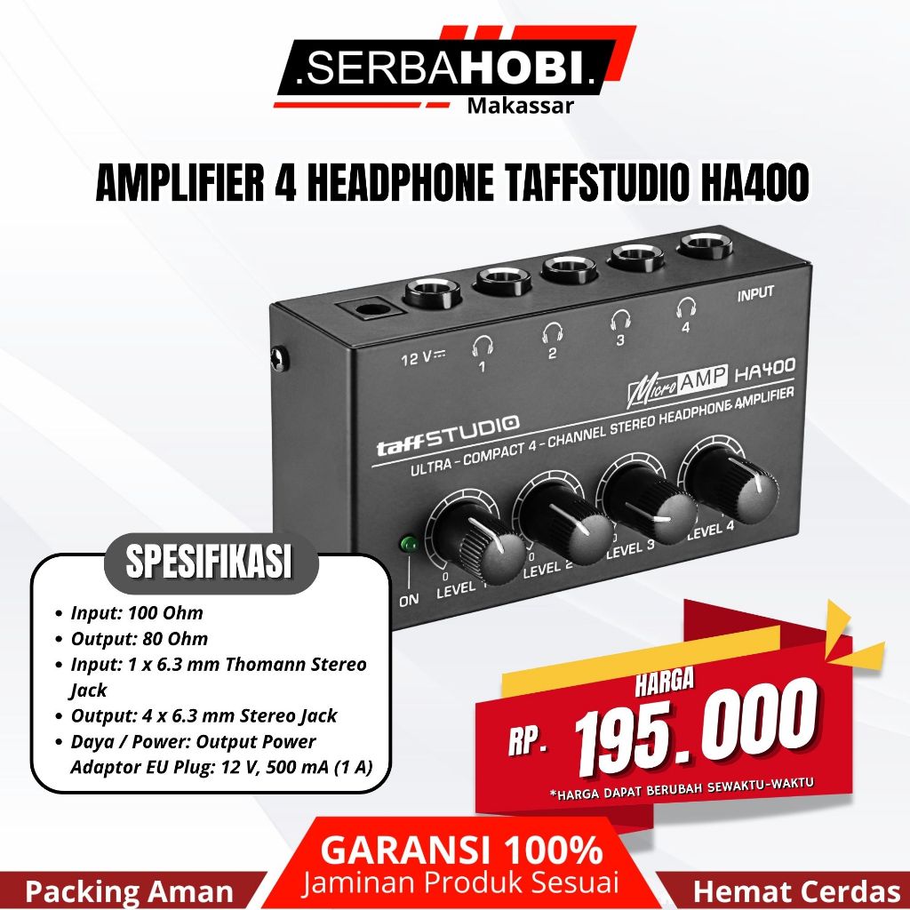 Jual Amplifier Mini Headphone 4 Channel Stereo HA400 - Black | Shopee ...