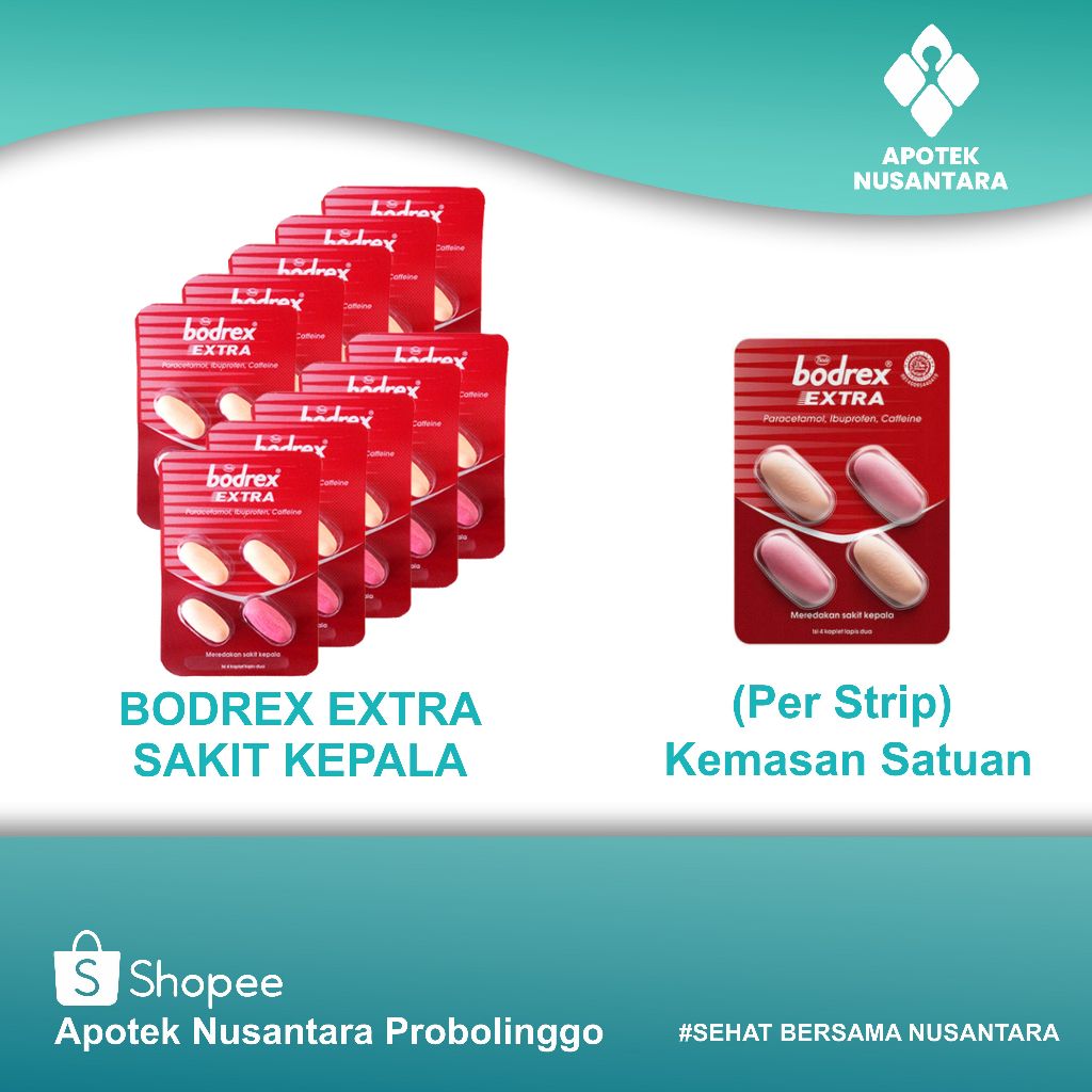 Jual BODREX EXTRA TABLET ISI 4 KAPLET SAKIT KEPALA | Shopee Indonesia