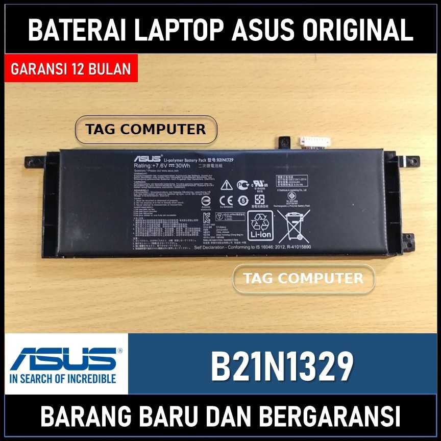 Jual BATERAI LAPTOP ASUS X453 X453M X453MA X453S X453SA X453DC B21N1329 ...