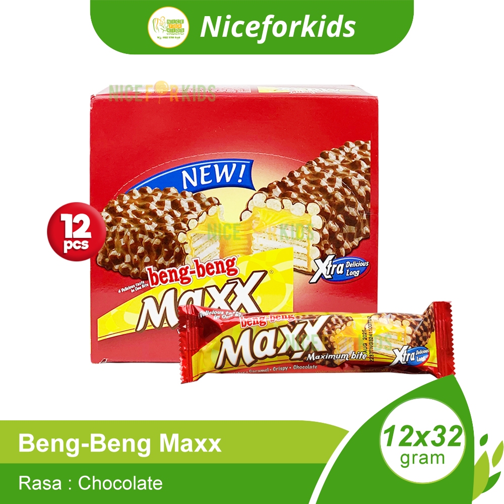 Jual Beng Beng Maxx Box Isi 12x32 gr / Cemilan Wafer Rice Crispy ...