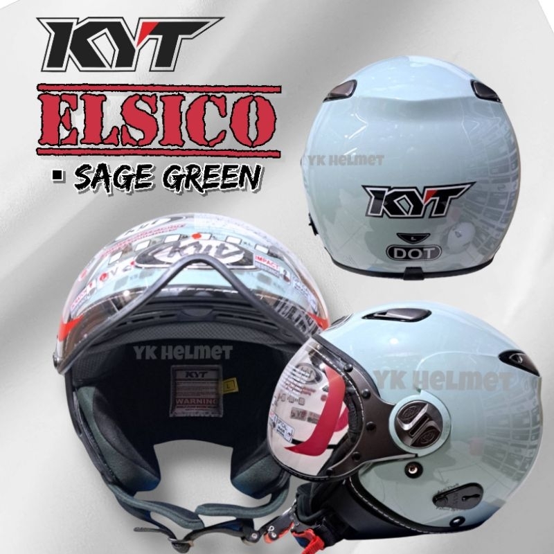 Jual KYT ELSICO SAGE GREEN ORIGINAL HELM KYT | Shopee Indonesia