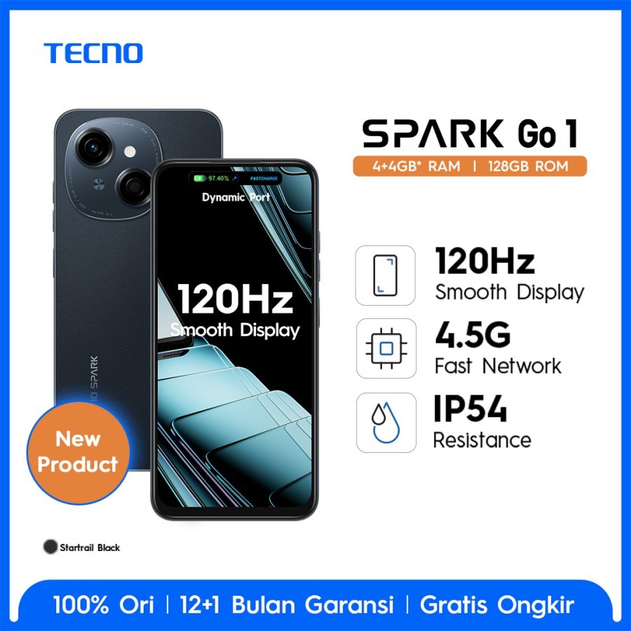 Jual GADGET🆔 - TECNO SPARK Go 1 – 4+4GB*+128GB / 4+4GB*+64GB / 3+3GB*+64 GB120Hz Display, T615+4 ...