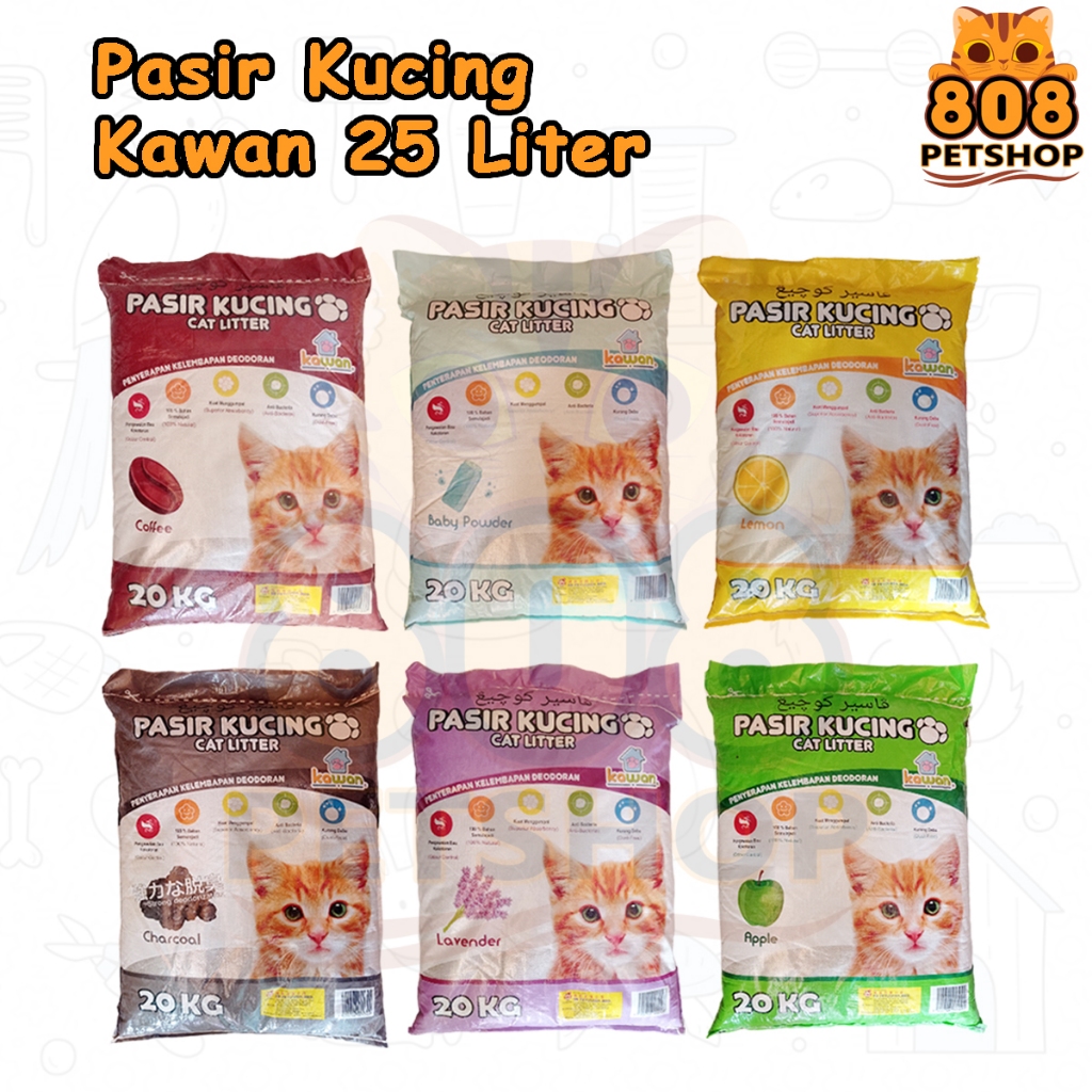 Jual Pasir Kucing Gumpal Wangi 20 kg Kawan Cat Litter - Pasir Kucing 25 ...