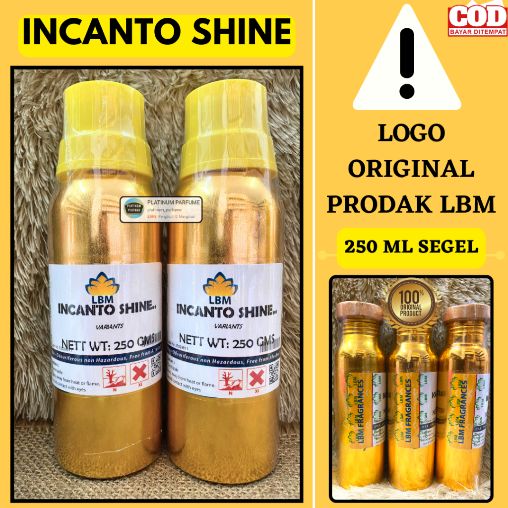 Jual Bibit Parfum INCANTO SHINE 250 ML SEGEL ALUMUNIUM LBM Fragrance - SHINY NATURAL ...