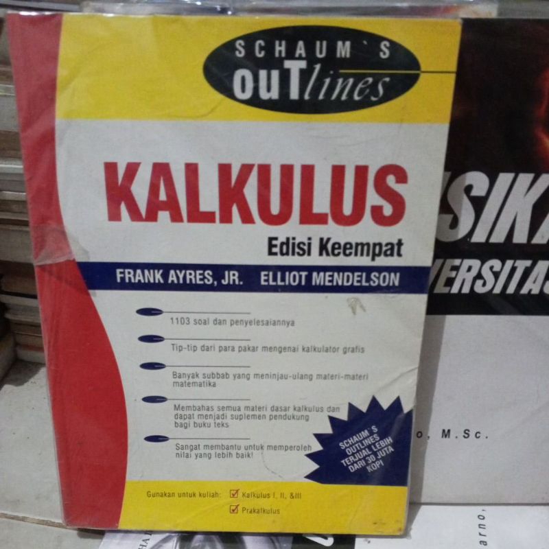 Jual BUKU KALKULUS EDISI KEEMPAT BY FRANK AYRES,JR.ELLIOT MENDELSON ...