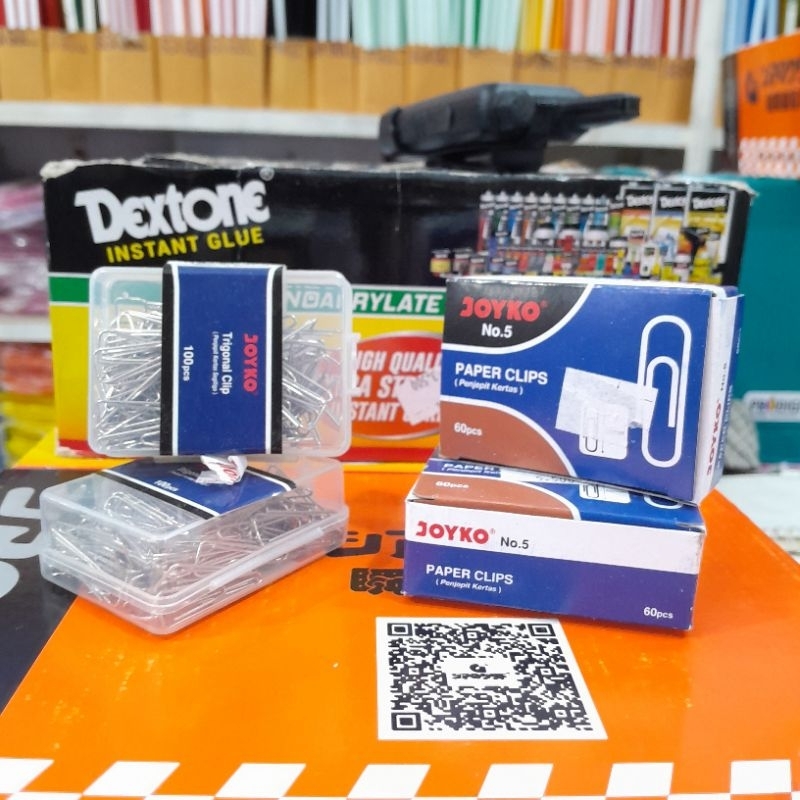 Jual PAPER CLIPS DAN TRIGONAL CLIP PENJEPIT KERTAS MEREK JOYKO | Shopee ...
