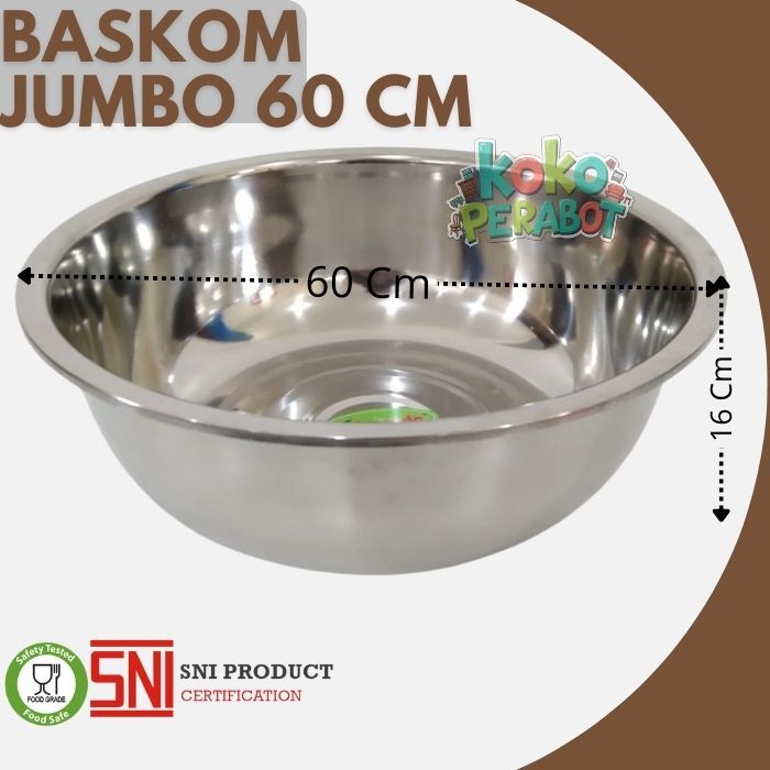 Jual PAKET 6 PCS Baskom Jumbo Stainless Anti karat 60 Cm Komodo Baskom ...