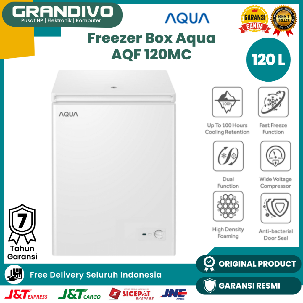 Jual Chest Freezer Box Aqua AQF 120MC 120 Liter Dual Function Low Watt ...