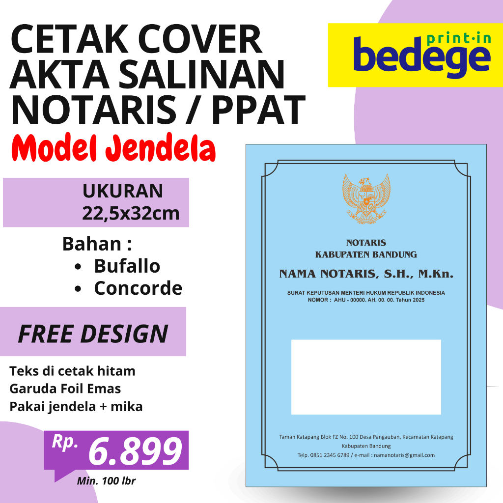 Jual COVER AKTA SALINAN NOTARIS PPAT model Jendela | Shopee Indonesia