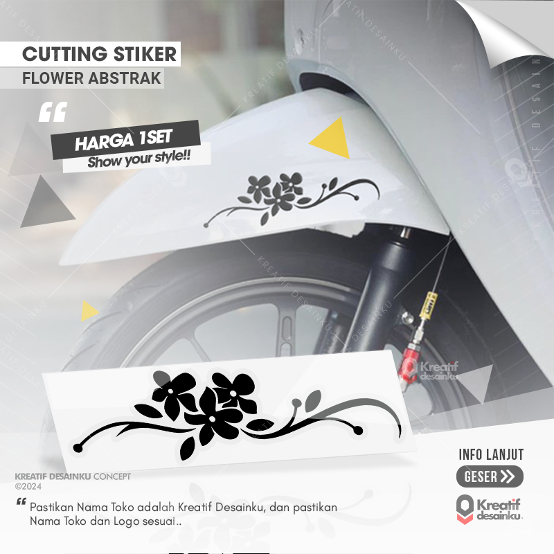 Jual Cutting Stiker Flower Abstrak Bunga Melati Variasi Motor Mobil ...