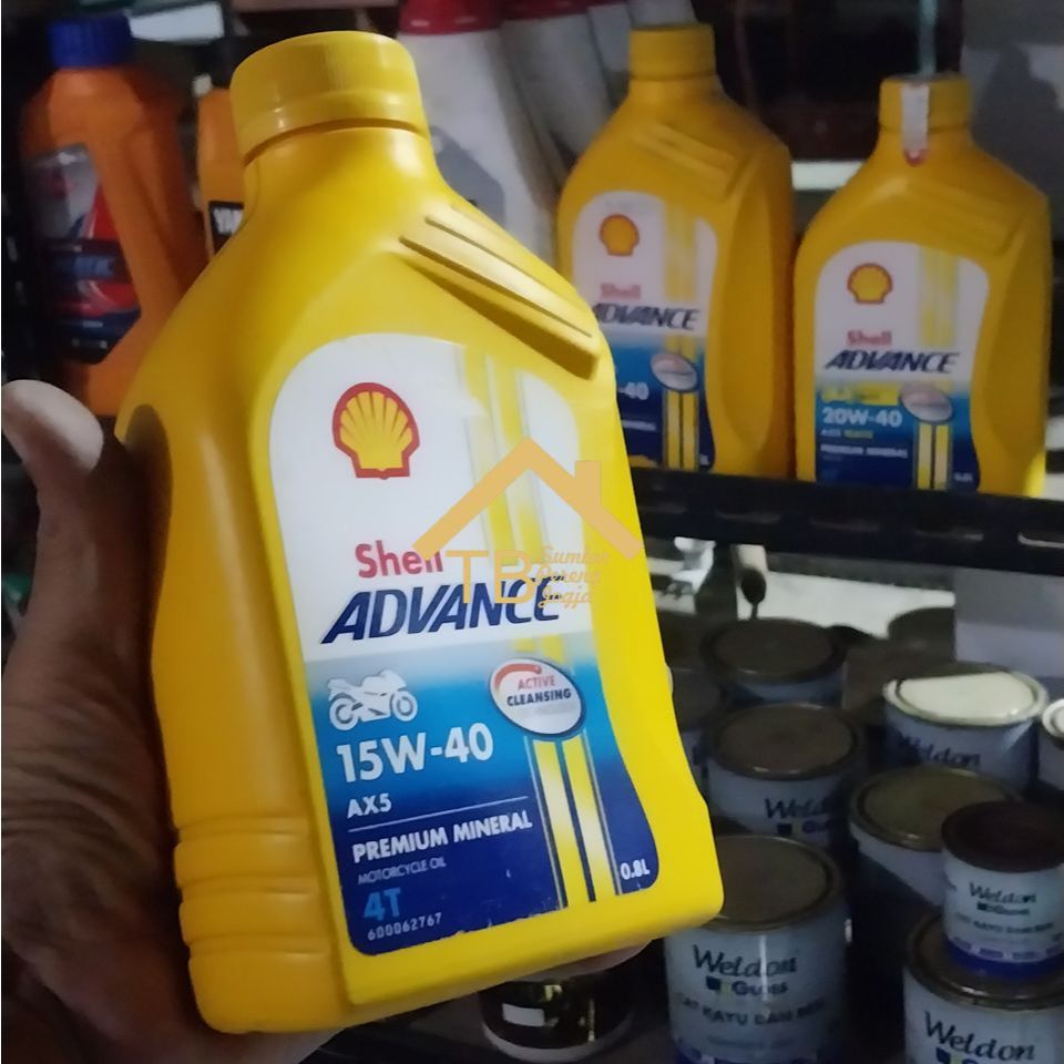 Jual Oli Mesin Motor Shell Advance 4T AX5 15W-40 Premium Mineral Ori 0,8 L | Shopee Indonesia