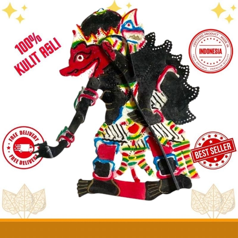 Jual WAYANG kulit BUTO BABRAH BAHAN KULIT SAPI TEBAL KUALITAS SUPER ...