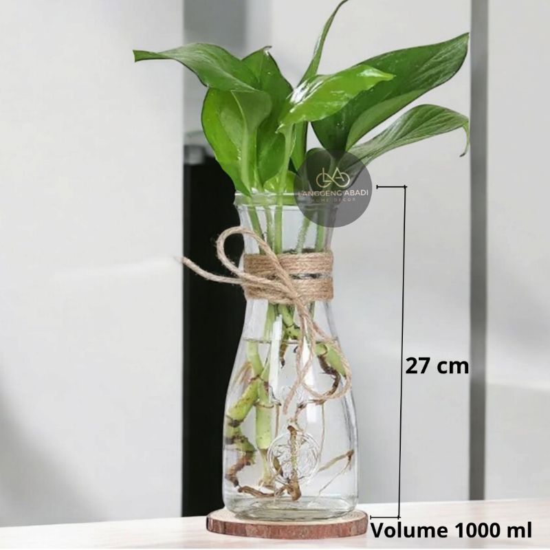 Jual VAS BUNGA KACA TINGGI 1000 ml | VAS KACA | POT KACA BENING | POT ...